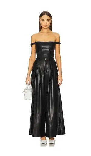 WeWoreWhat Off Shoulder Faux Leather Corset