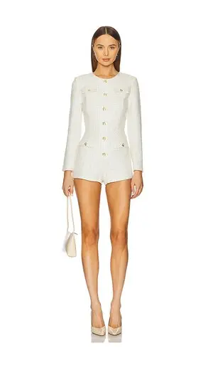 Amanda Uprichard Fallon Romper - White & Gold