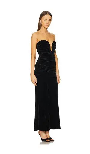 Bardot Elvira Velvet Maxi Dress - Black