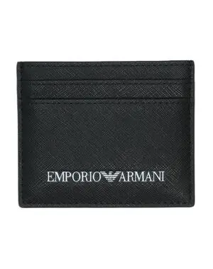 Emporio Armani Document Holder Recycled Leather - Black