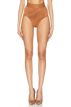 LAQUAN SMITH Draped Brief In Tan