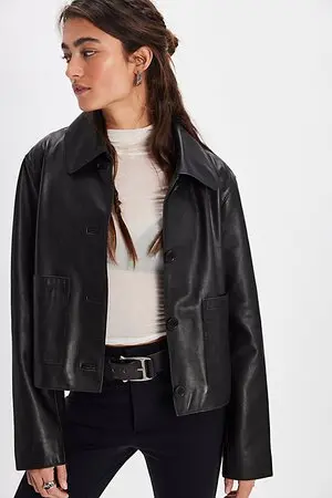 Free People Cassie Leather Jacket