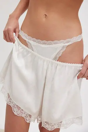 Free People Oh My Darling Low-rise Thong - Ivory Combo