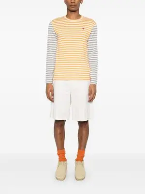 Play Comme Des Garcon Striped T-shirt - Orange