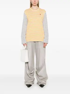 Play Comme Des Garcon Striped T-shirt - Orange