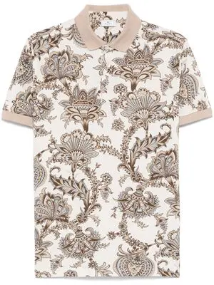 Etro Paisley-print Polo Shirt - Neutrals