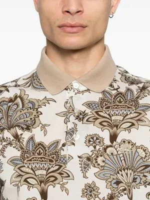 Etro Paisley-print Polo Shirt - Neutrals