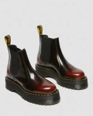 Dr. Martens 2976 Quad Arcadia Leather Platform Chelsea Boots - Red