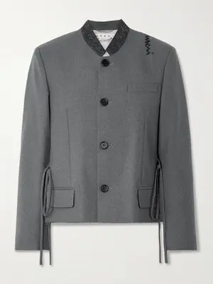 Marni Wool Jacket With Embroidery And Felt Trim