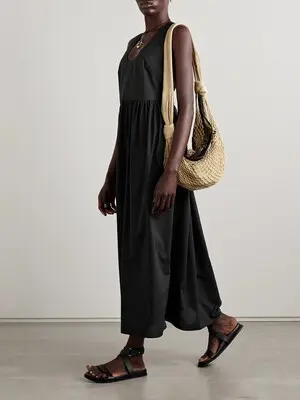 Matteau Gathered Organic Cotton-poplin Midi Dress
