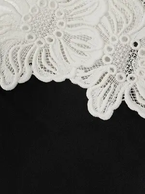 JIL SANDER Guipure Lace-trimmed Satin Camisole - Black