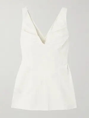 Faithfull The Brand Gathered Cotton-poplin Tank