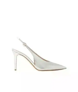 GIANVITO ROSSI Robbie Metallic Leather Slingback Pumps