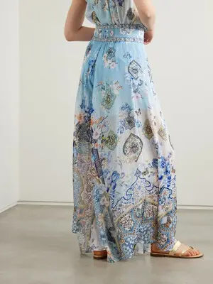 Camilla Al Manial Palace Printed Wide Leg Pants - Blue