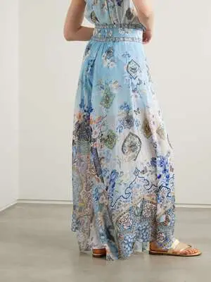 Camilla Al Manial Palace Printed Wide Leg Pants - Blue