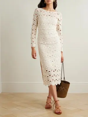 Cara Cara Marsielle Crocheted Cotton Midi Dress