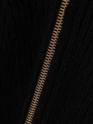 Alaïa Ribbed Wool And Cashmere-blend Peplum Cardigan - Black
