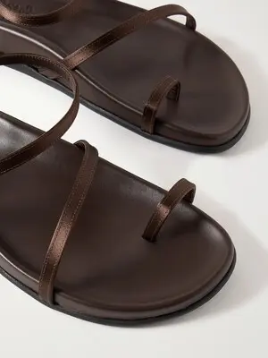ANCIENT GREEK SANDALS Eleftheria Satin Sandals - Brown