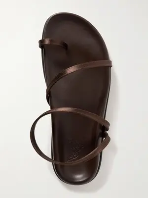 ANCIENT GREEK SANDALS Eleftheria Satin Sandals - Brown