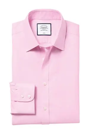 CHARLES TYRWHITT Non-iron Twill Shirt - Pink