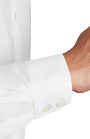 CHARLES TYRWHITT Non-iron Twill Cutaway Slim Fit Shirt Double Cuff - White