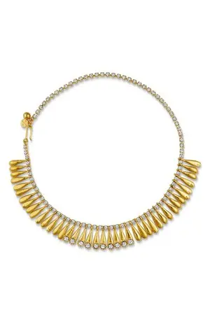 CHRISTINA CARUSO Crystal Fringe Collar Necklace - 14k Gold