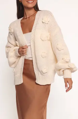PETAL & PUP Doralee Rose Cardigan - Cream