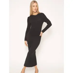 Central Park West Constance Cable Knit Maxi Dress Long Sleeve