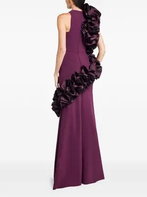 GRETA CONSTANTINE Ruffled-appliqué Gown