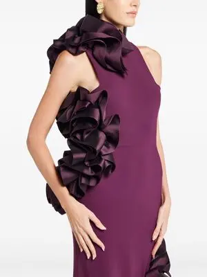 GRETA CONSTANTINE Ruffled-appliqué Gown