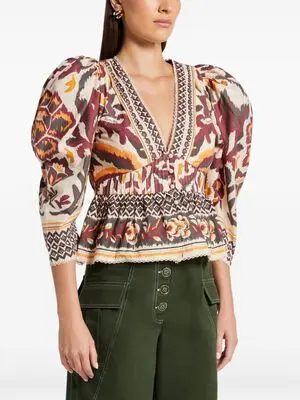 Farm Rio Puff Sleeves Blouse