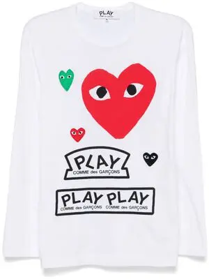 Play Comme Des Garcon Logo-print T-shirt - White