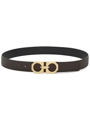 FERRAGAMO Reversible Gancini Belt - Brown