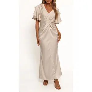 Satin Maxi Evening Dress