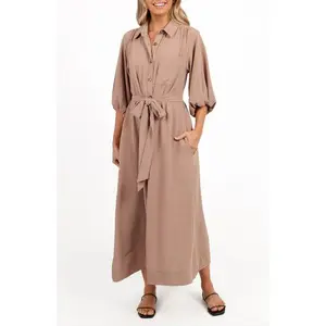PETAL & PUP Zanita Midi Shirt Dress