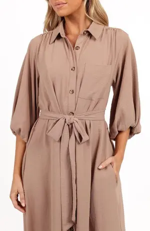 PETAL & PUP Zanita Midi Shirt Dress
