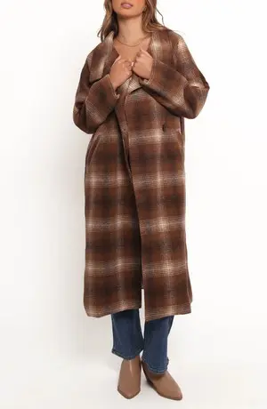 PETAL & PUP Maya Plaid Longline Coat