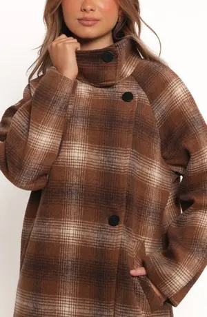PETAL & PUP Maya Plaid Longline Coat