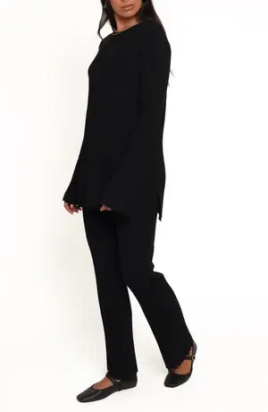 PETAL & PUP Silvie Rib Pajamas - Black