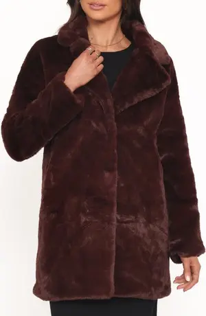 Burgundy Faux Fur Jackets