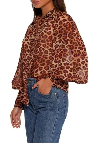 PETAL & PUP Fleetwood Print Button-up Shirt - Leopard