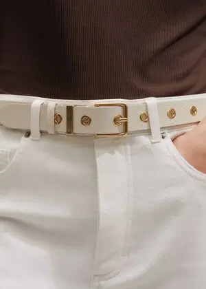 ME+EM Metal Eyelet Hips-to-waist Belt - Cream