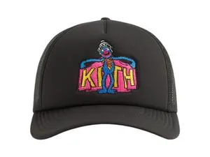 Kith X Sesame Street Super Grover Nolan Trucker Cap - Black