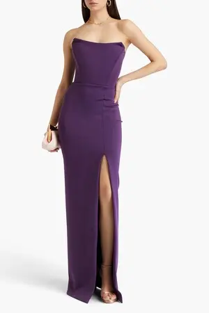 RHEA COSTA Strapless Stretch-jersey Gown