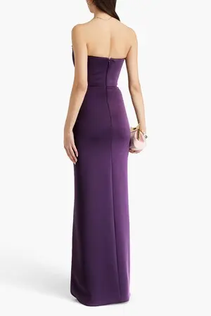 RHEA COSTA Strapless Stretch-jersey Gown