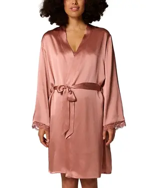 Simone Perele Love Me Silk Blend Kimono Smoky Pink