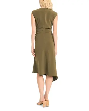 LUXELY Asymmetrical Midi Dress - Burnt Olive