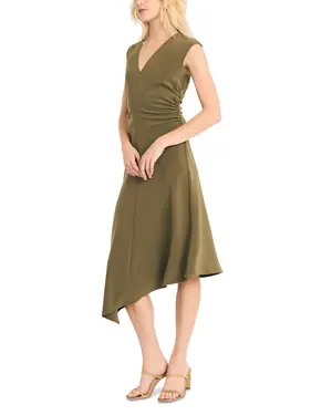 LUXELY Asymmetrical Midi Dress - Burnt Olive