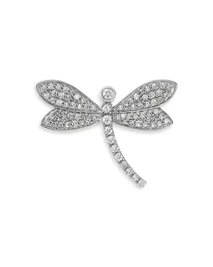 Bloomingdale'S Diamond Dragonfly Pin In 14k Gold - White