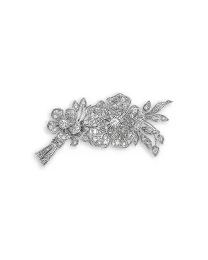 Bloomingdale'S Diamond Flower And Vine Brooch - White